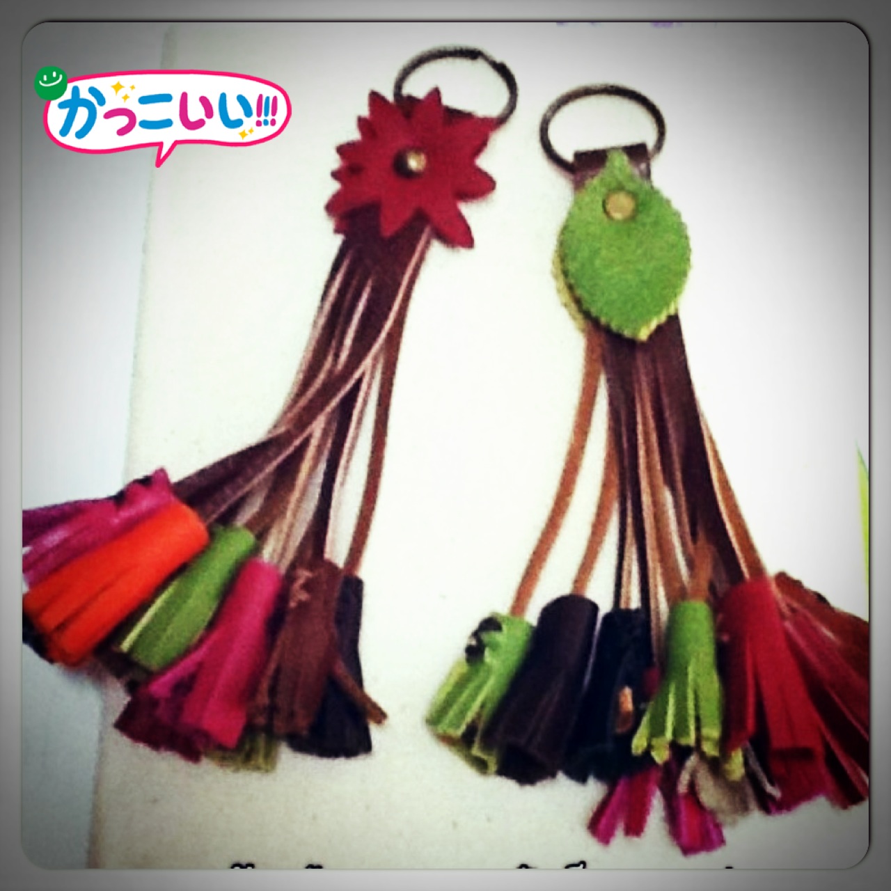Large Handmade Leather Tassel Keychain on Luulla